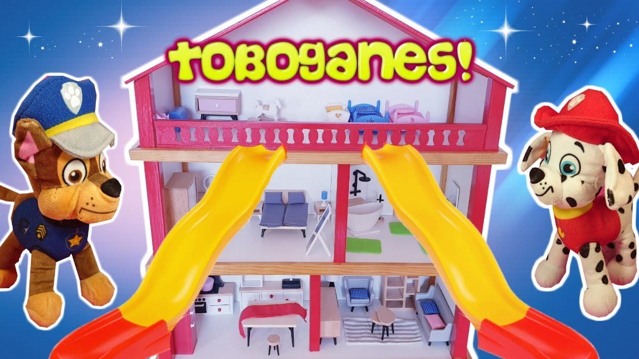 CONSTRUIMOS TOBOGANES para la CASA DE MUÑECAS / Paw Patrol - YouTube