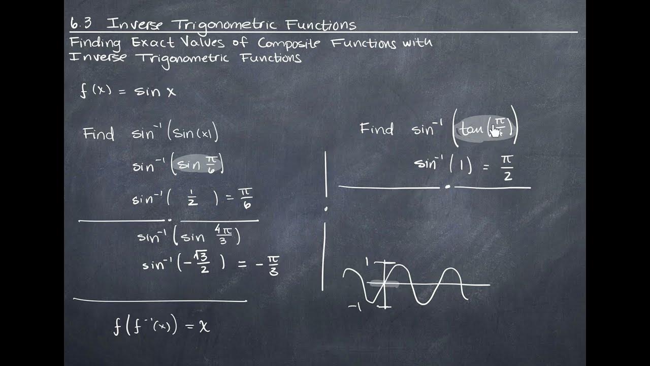 142-Finding Exact Values of Composite Functions with Inverse Trigonometric Functions - YouTube