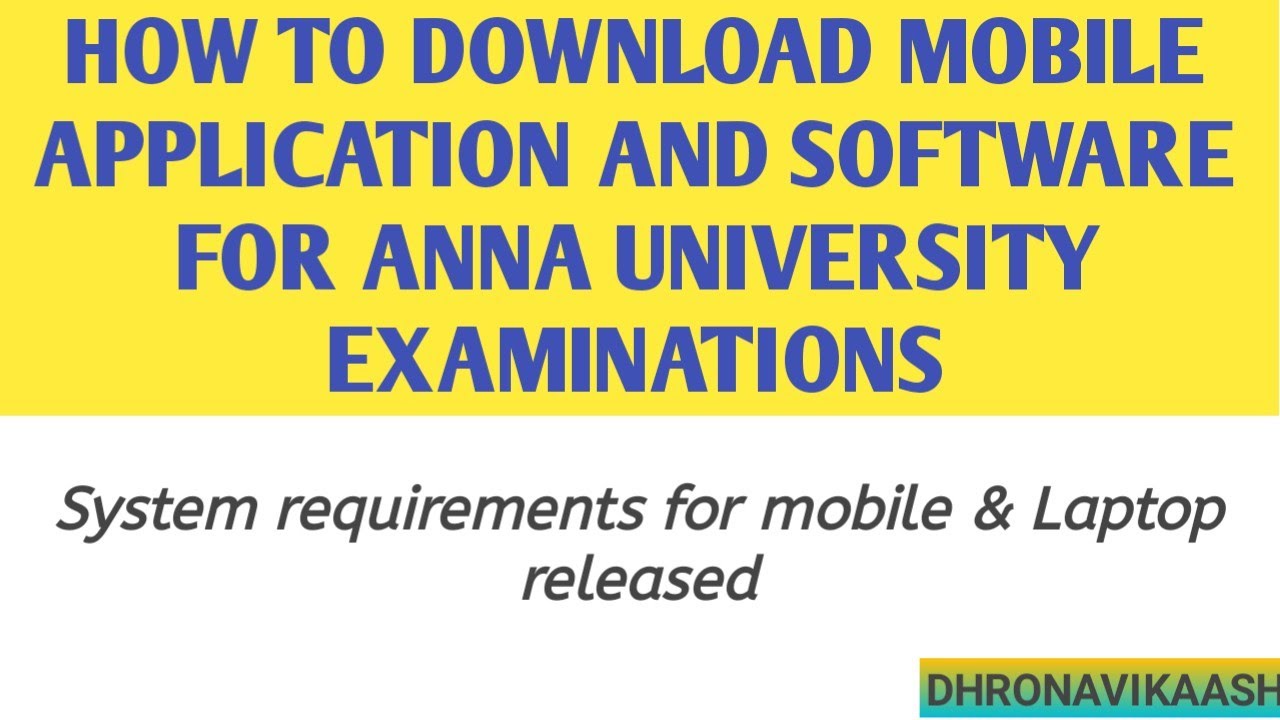 HOW TO DOWNLOAD MOBILE APPLICATION AND SOFTWARE FOR ANNA UNIVERSITY ...