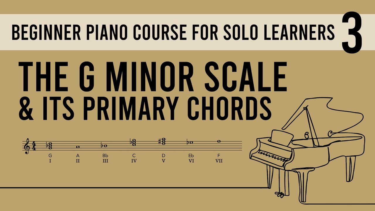 Beginner Piano Course Level 3 | 56. The G minor scale and its Primary ...