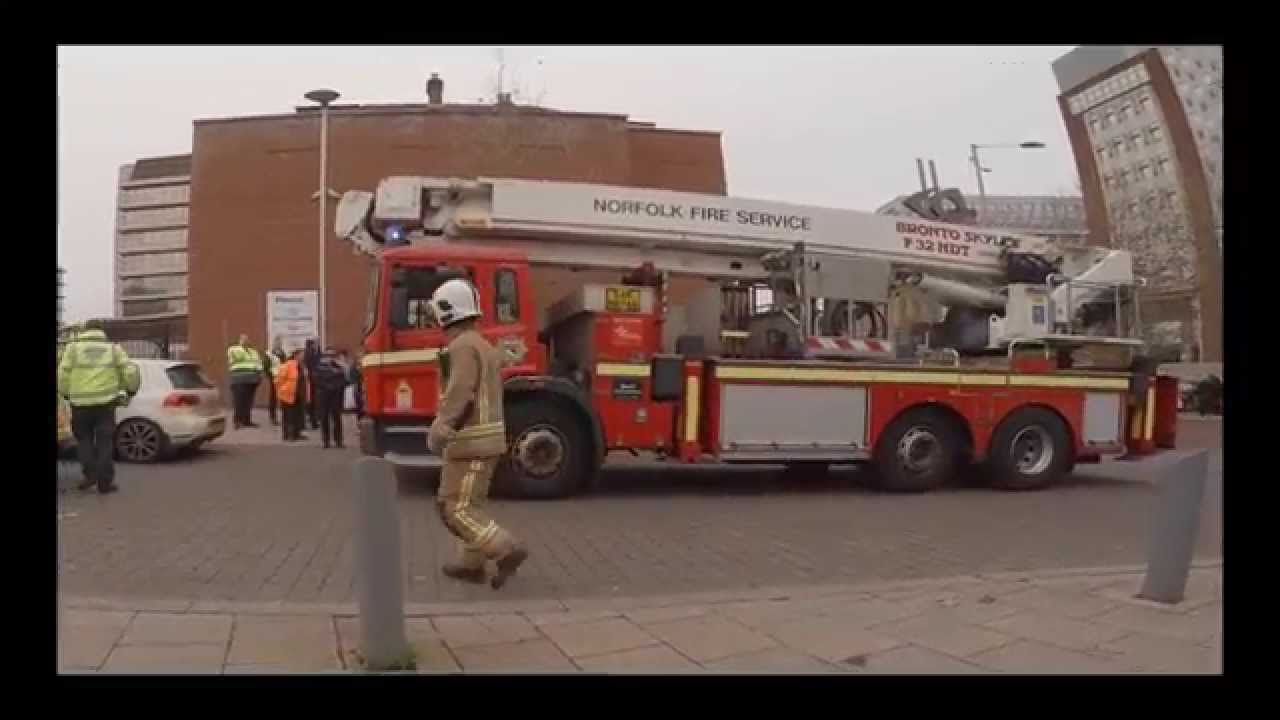 Norfolk Fire and Rescue Service attend an incident at Norwich Bus ...