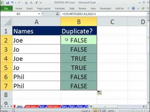 Excel Magic Trick 842: Is Item A Duplicate In Column? Excluding First Occurrence: COUNTIF - YouTube