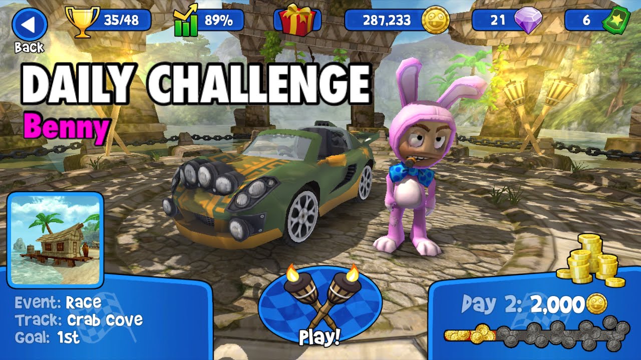 BEACH BUGGY RACING CHALLENGE | Benny The Bunny - YouTube