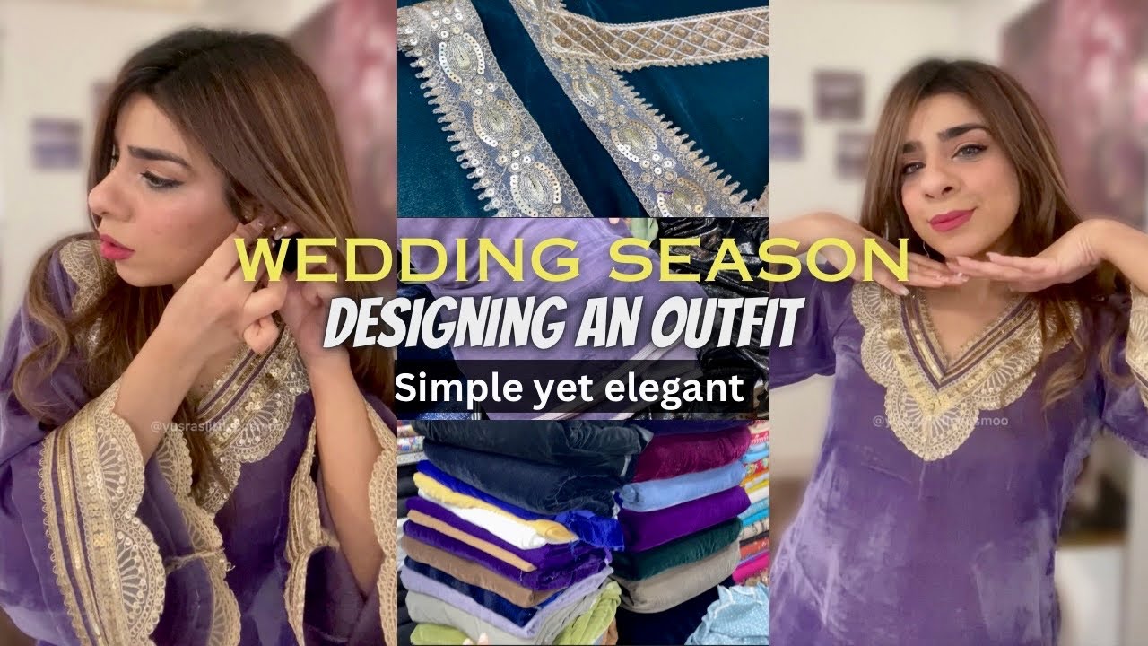 Designing an outfit for wedding season | Raw kapra, lace, tailor ft ...