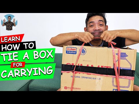 LEARN: How To Tie A Box For CARRYING [Hand Carry Box] | Learn With Putra