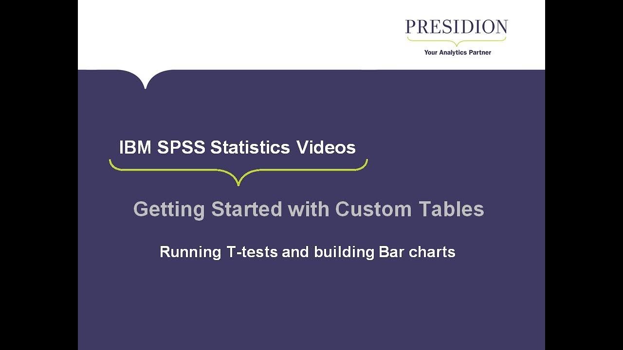 IBM SPSS Custom Tables Series: 3. Running T-test and building Bar ...