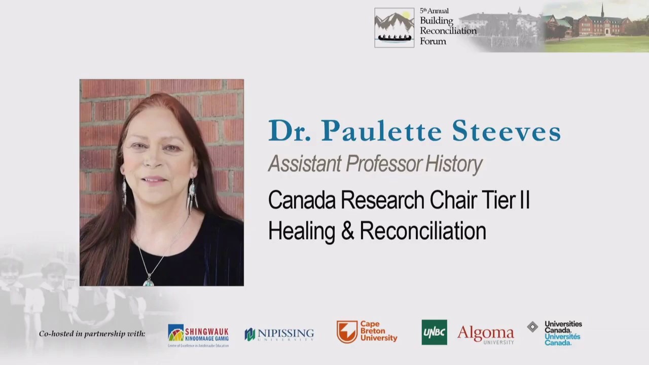 Traditional Knowledge & Reconciliation - Dr. Paulette Steeves - YouTube