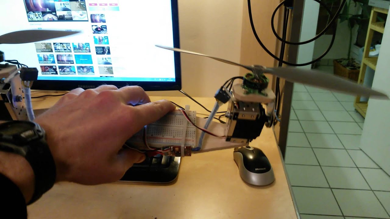 Projet de drone bi-rotor - YouTube