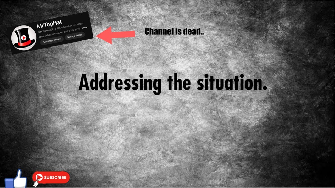 Addressing the situation of my dead channel. - YouTube