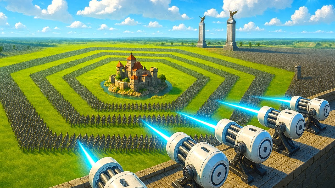 Insane Battle! 3,000,000 Aliens vs Turret Laser, Military Tanks & Royal ...