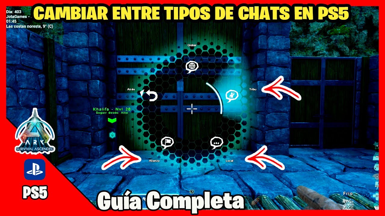 Así CAMBIA entre los distintos tipos de CHATS en ARK Ascended PS5 - YouTube