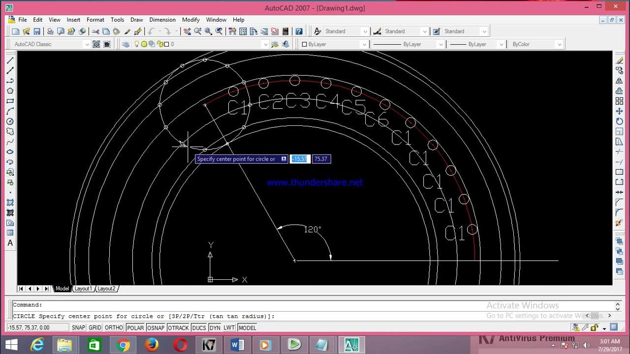 EPICYCLOID CURVE drawing in autocad - YouTube