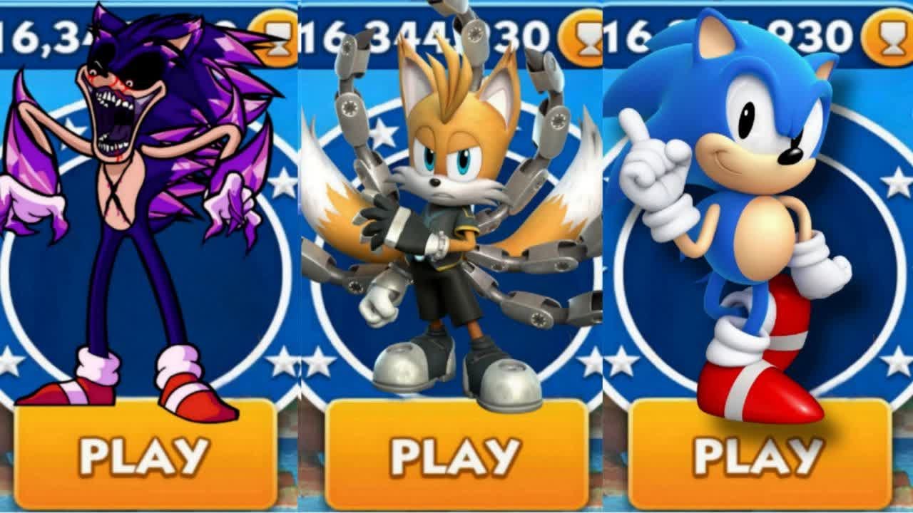 Sonic Dash - Warrior Sonic VS Tails Nine VS Classic Sonic _ Movie Sonic ...