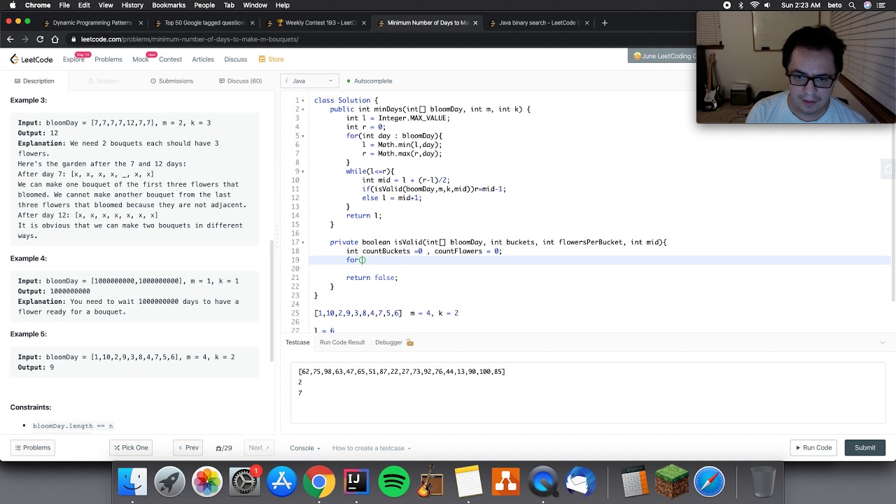 5455. Minimum Number of Days to Make m Bouquets - YouTube