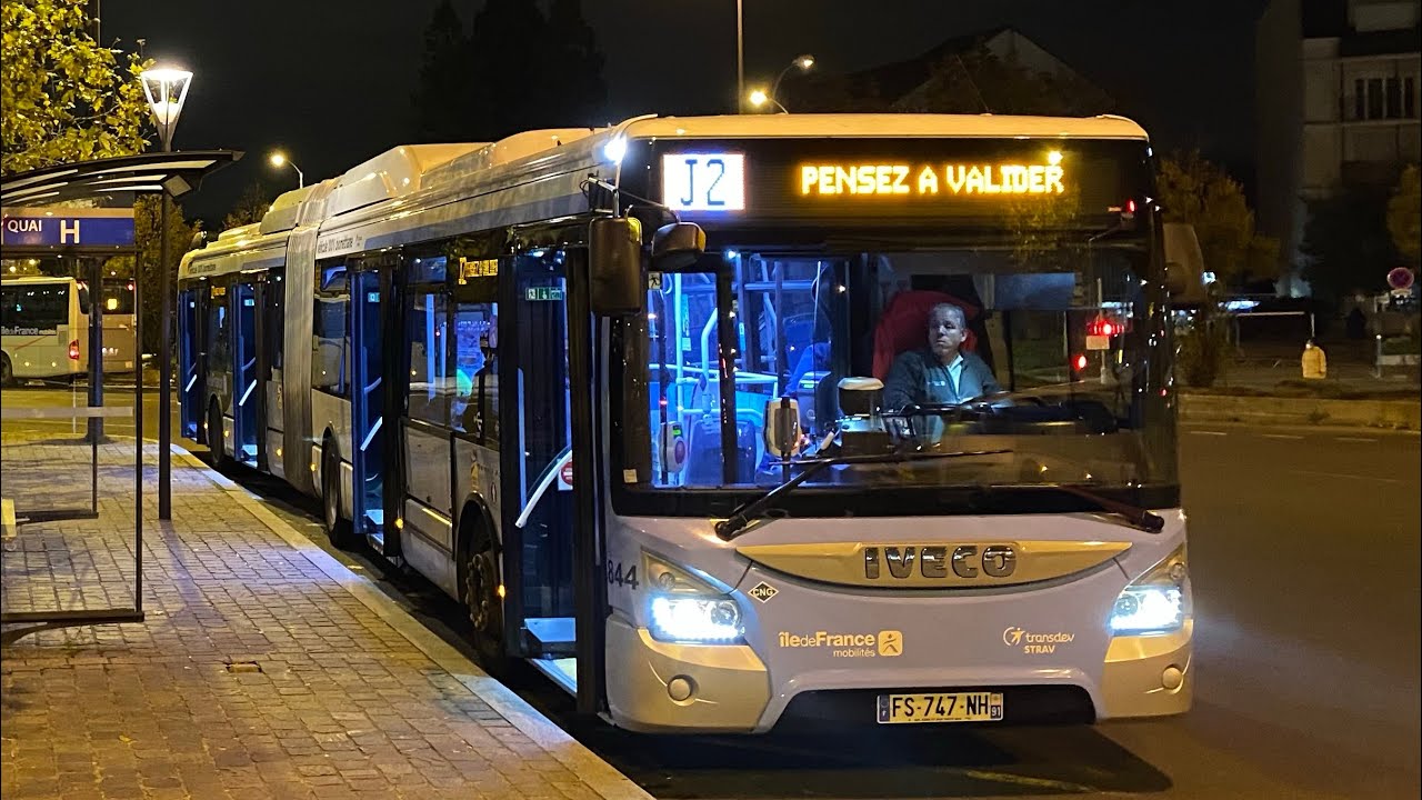 TRANSDEV STRAV — LIGNE J2 — URBANWAY 18 GNV ZF — N•844 - YouTube