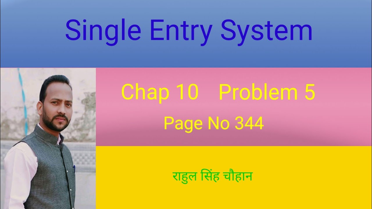 Page no. 344 Problem 5 Chapter 10 Single entry system ll Book keeping and accountancy ll 11th ...