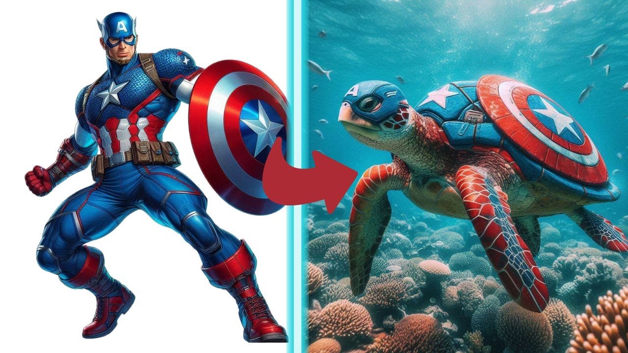AVENGERS But SEA TURTLE 🐢 VENGERS🌊 All Characters (marvel & DC) 2024💥 ...