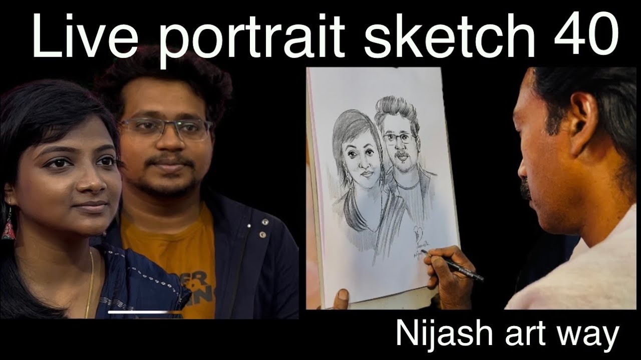 Street artist live portrait drawing 40 - YouTube