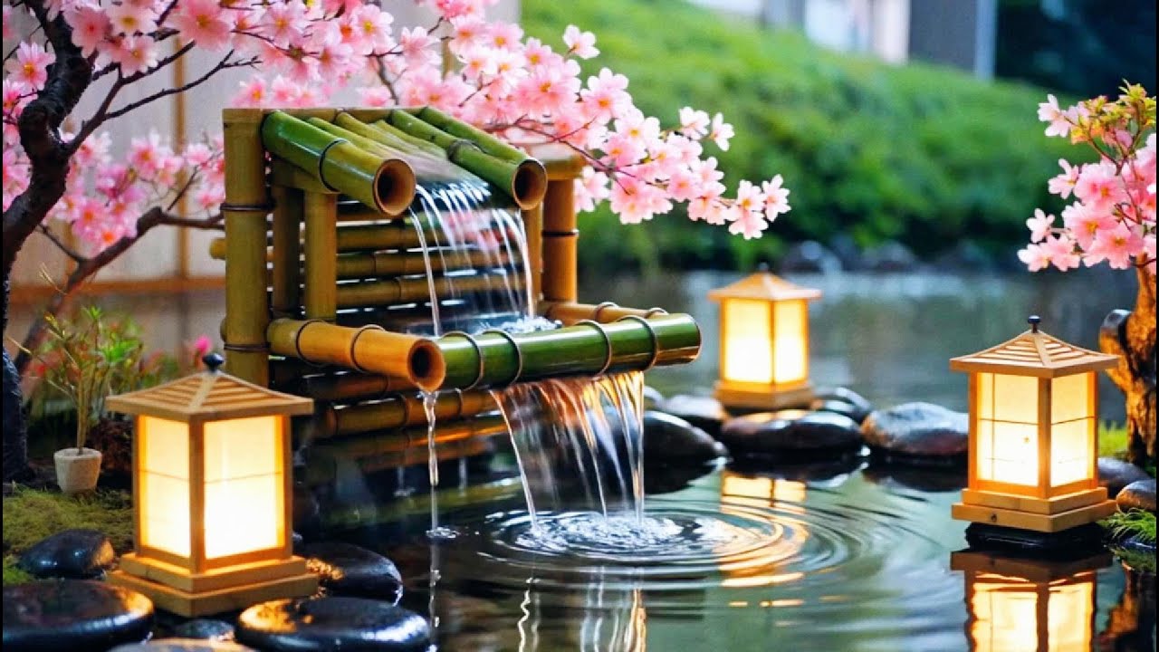 Japanese Zen Garden Ambience | Peaceful Relaxing Music with Bamboo ...