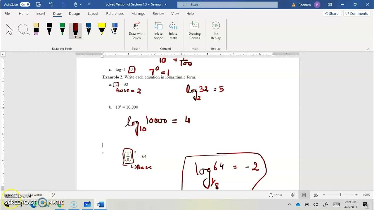 Logarithmic function Part 1 - YouTube