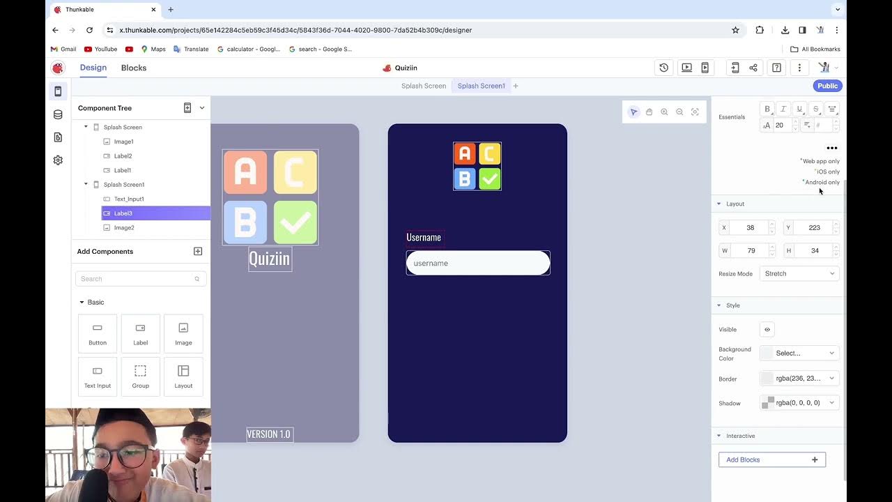 How to make a simple education application in Thunkable - YouTube