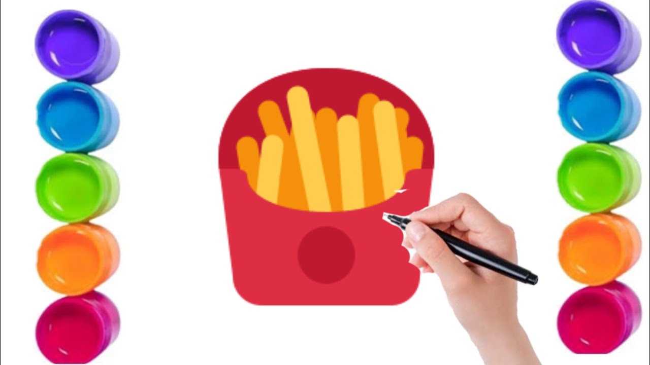 How to draw fries , easy trick to draw french fries , #kidsvideo # ...