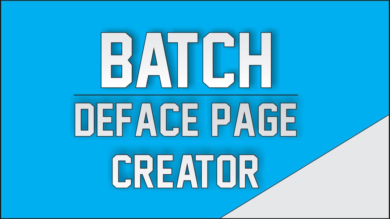 Deface page creator - Batch - YouTube