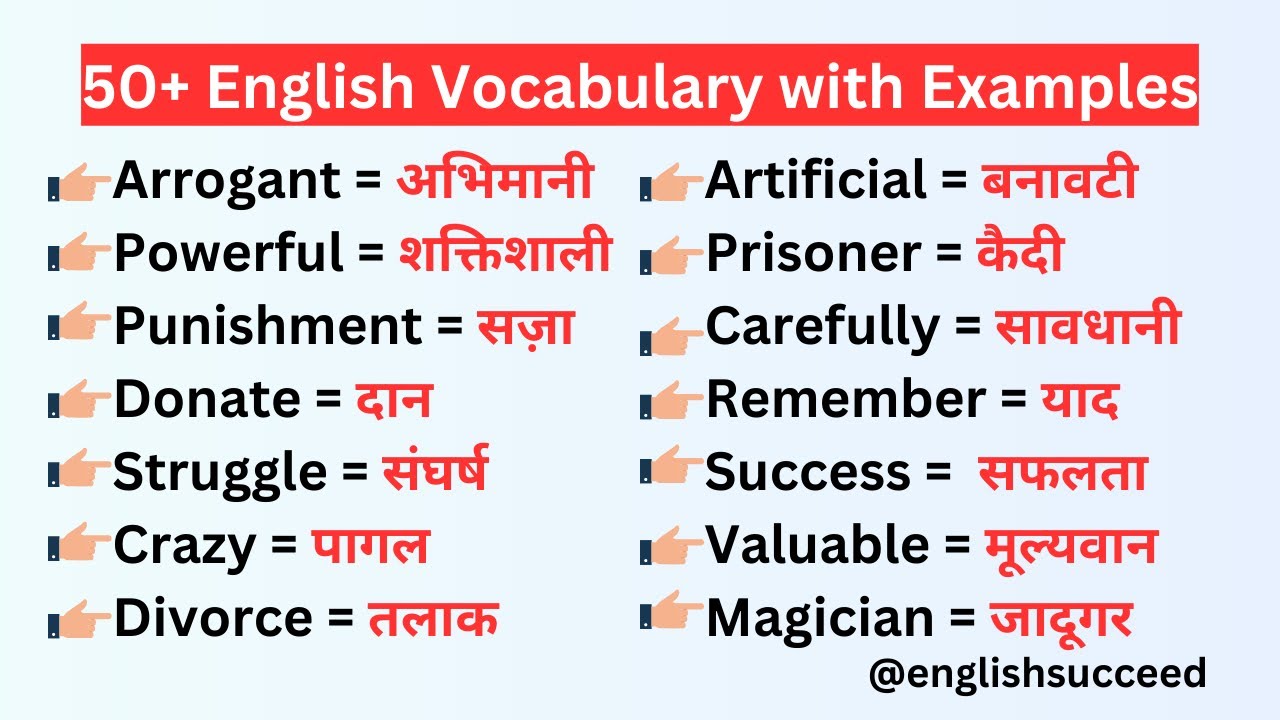 50+ Everyday Vocabulary Words and Usage | English Vocabulary | - YouTube