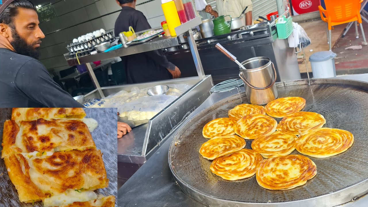 Breakfast in Karachi | Cheese Paratha | Chicken Cheese Paratha | Aloo ...