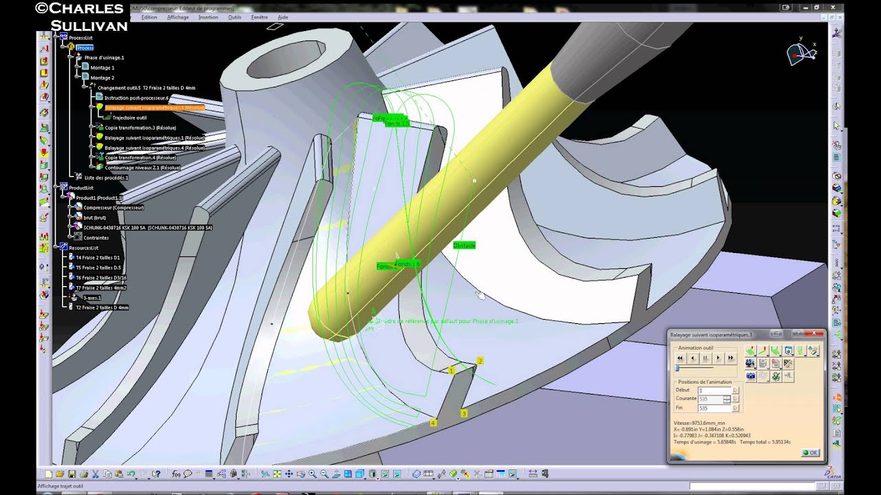 Catia V5R20 5-Axis Turbo Impeller Simulation - YouTube
