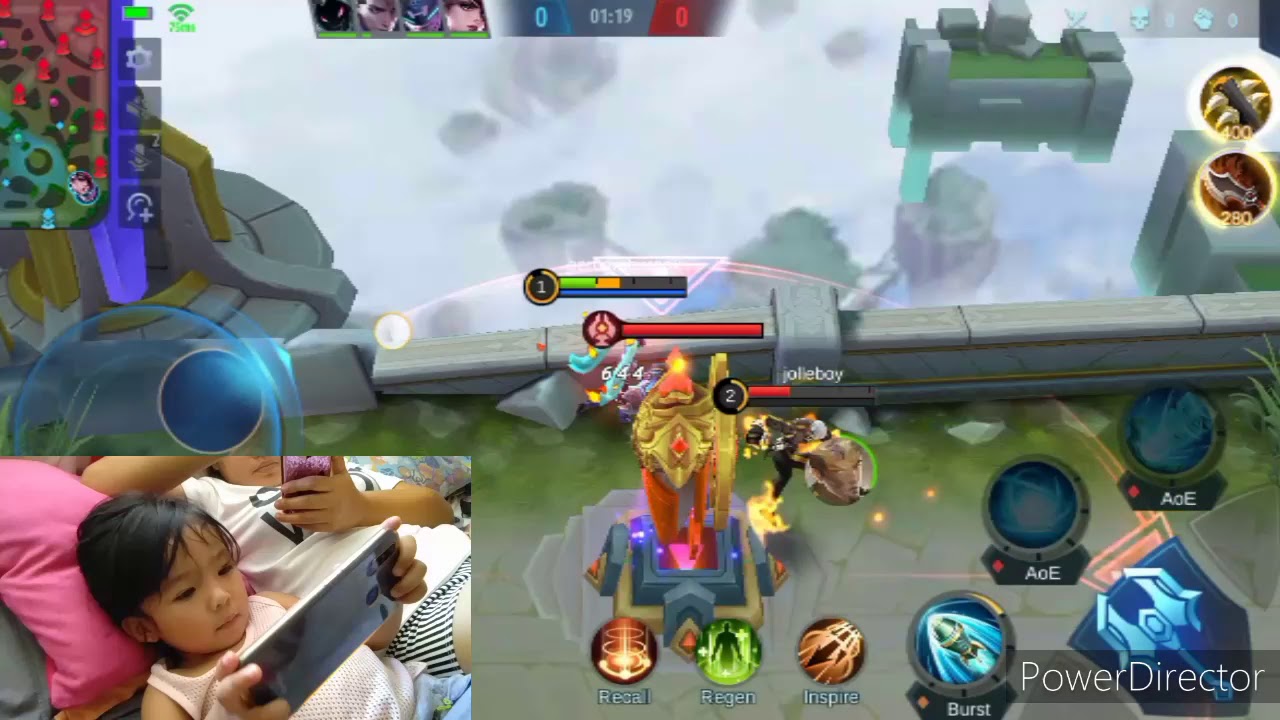 3 year old baby girl,playing mobile legend - YouTube