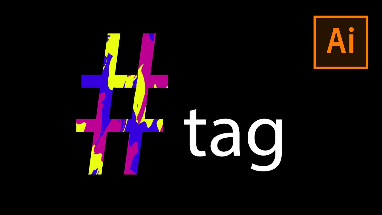 How to design hash tag text | Adobe illustrator tutorial | 3 minutes ...