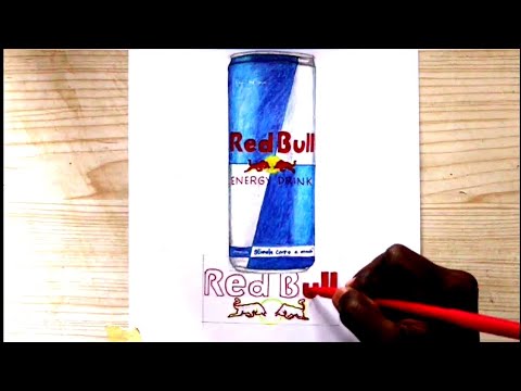 How to draw red bull drink trade mark