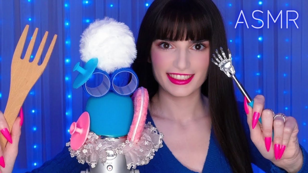 Asmr Mic Scratching Brain Massage With Different Objects On The Mic 💙