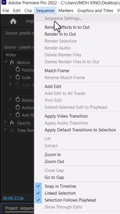 How To Enable Greyed Out Sequence Settings in premiere pro #premierepro - YouTube