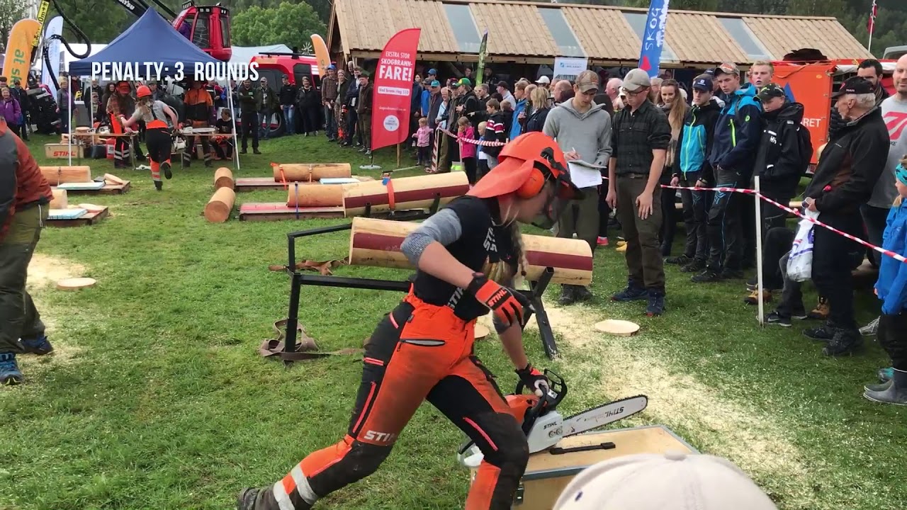 Motorsagkonkurranse/Chainsaw competition - Dyrsku'n 2017 - YouTube