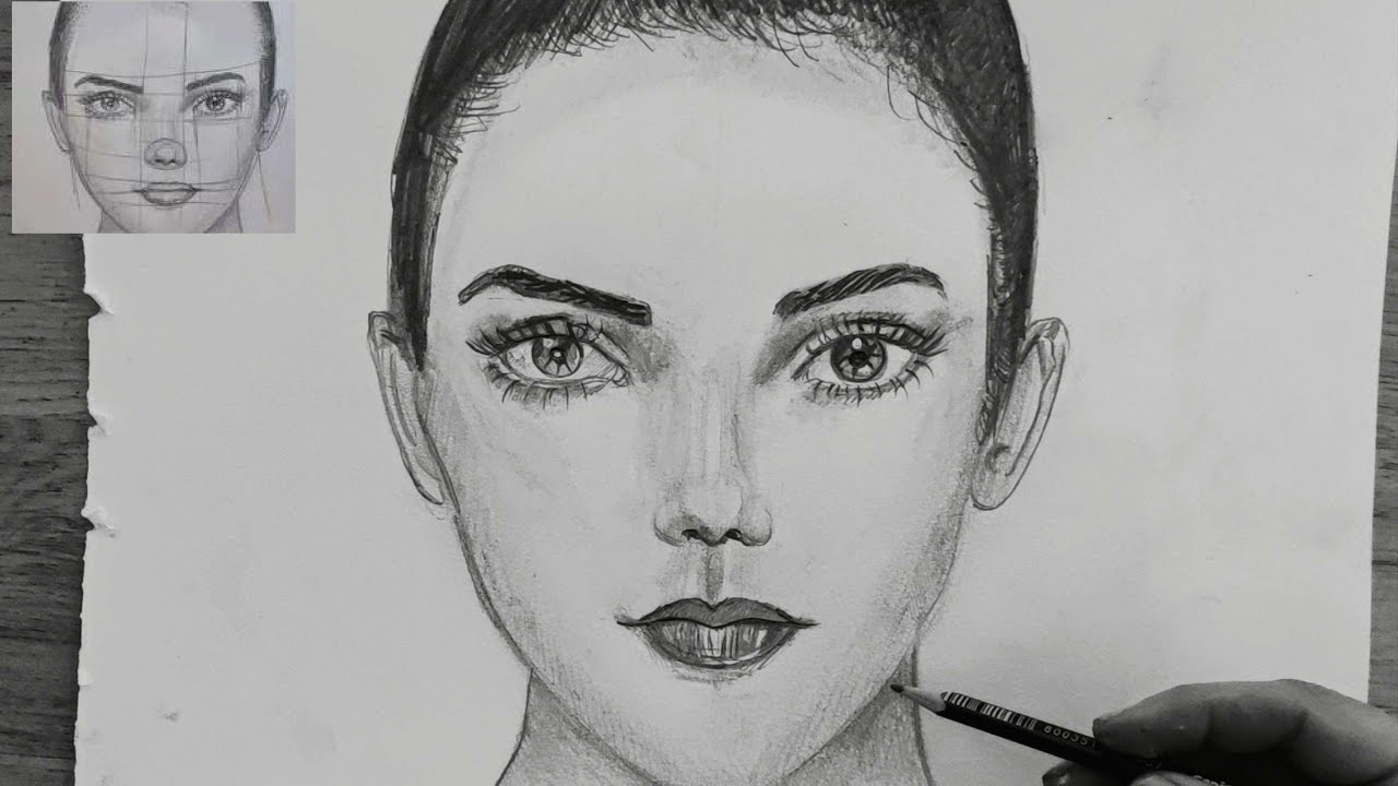 How to draw girl face Easy metodh for beginners step by step realistic ...