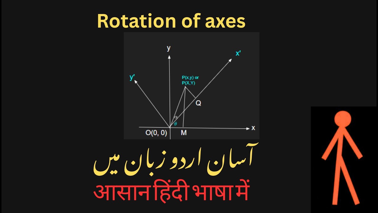 Rotation of axes, Equation rotation of axes, Conic Sections, Hindi Urdu ...