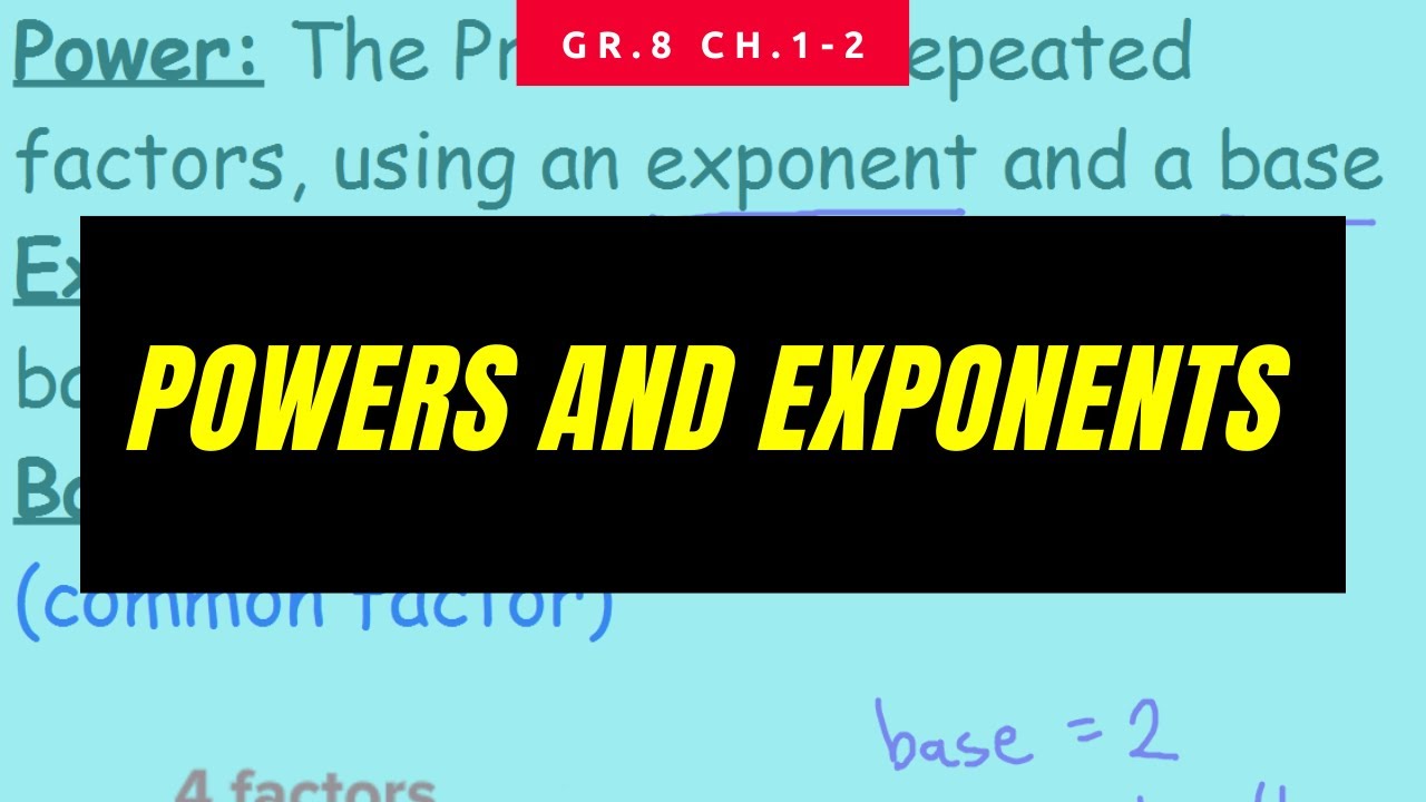 Powers and Exponents | Real Numbers | Number system and Scientific ...