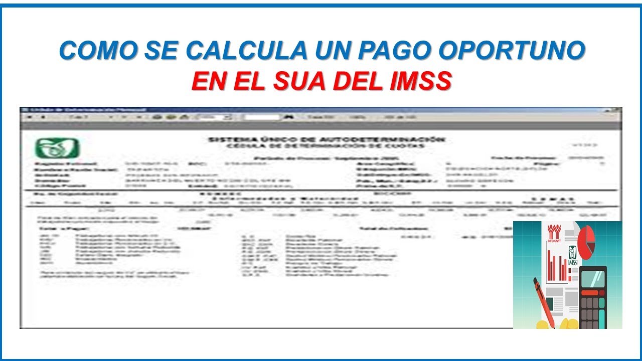 COMO SE HACE EL CALCULO DE UN PAGO OPORTUNO EN EL SUA DEL IMSS 2025 ...
