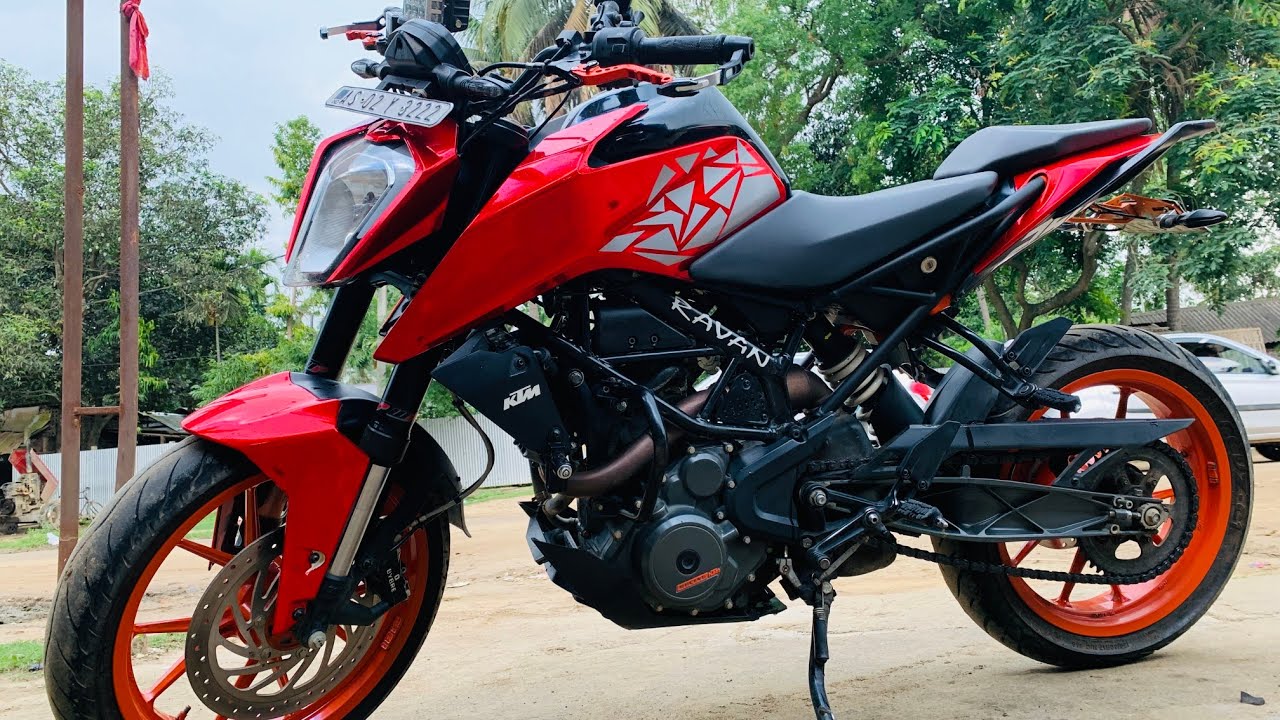 #KTM_DUKE /250/ #Fullmodification /#Red_glossy_chrome _wraps/done with ...