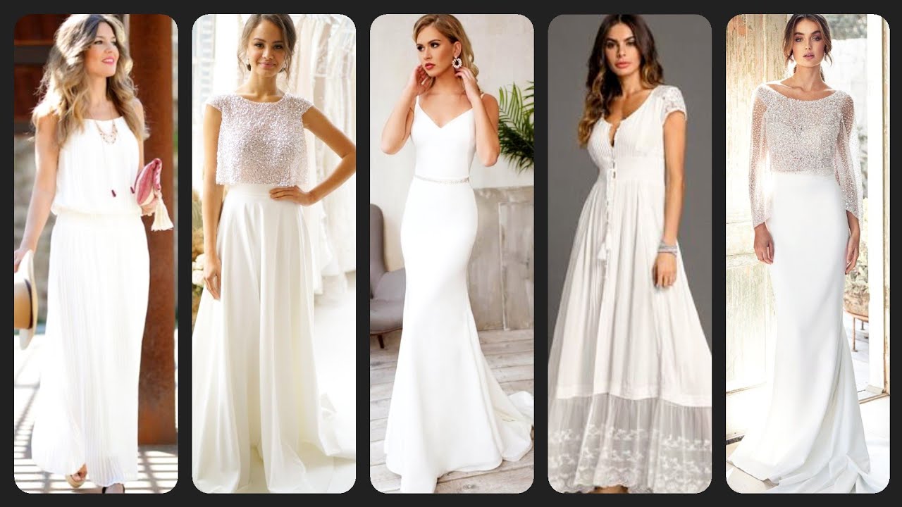 Gorgeous And Outstanding High Waist White Frocks /ALine /Maxi Dress ...