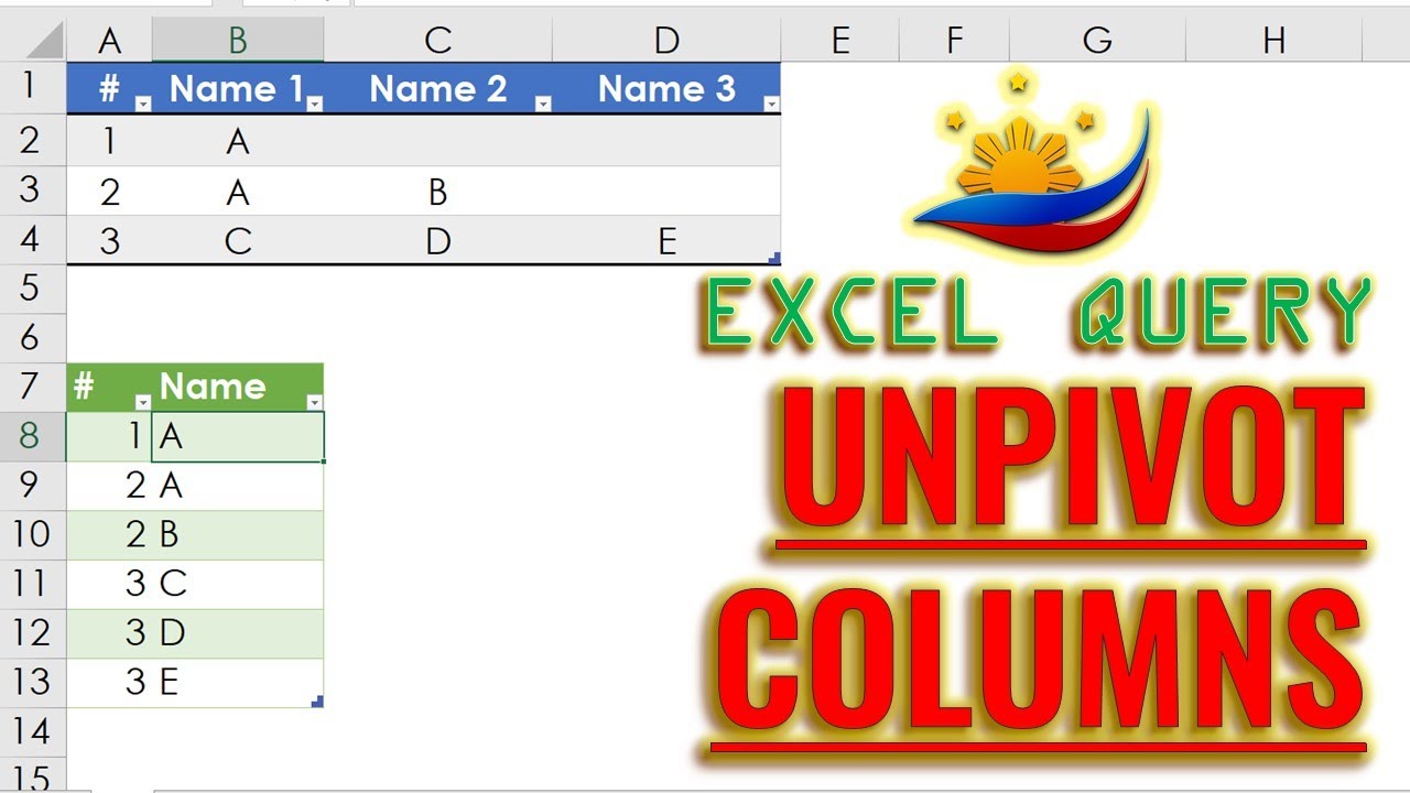 Excel Query Unpivot Columns Youtube