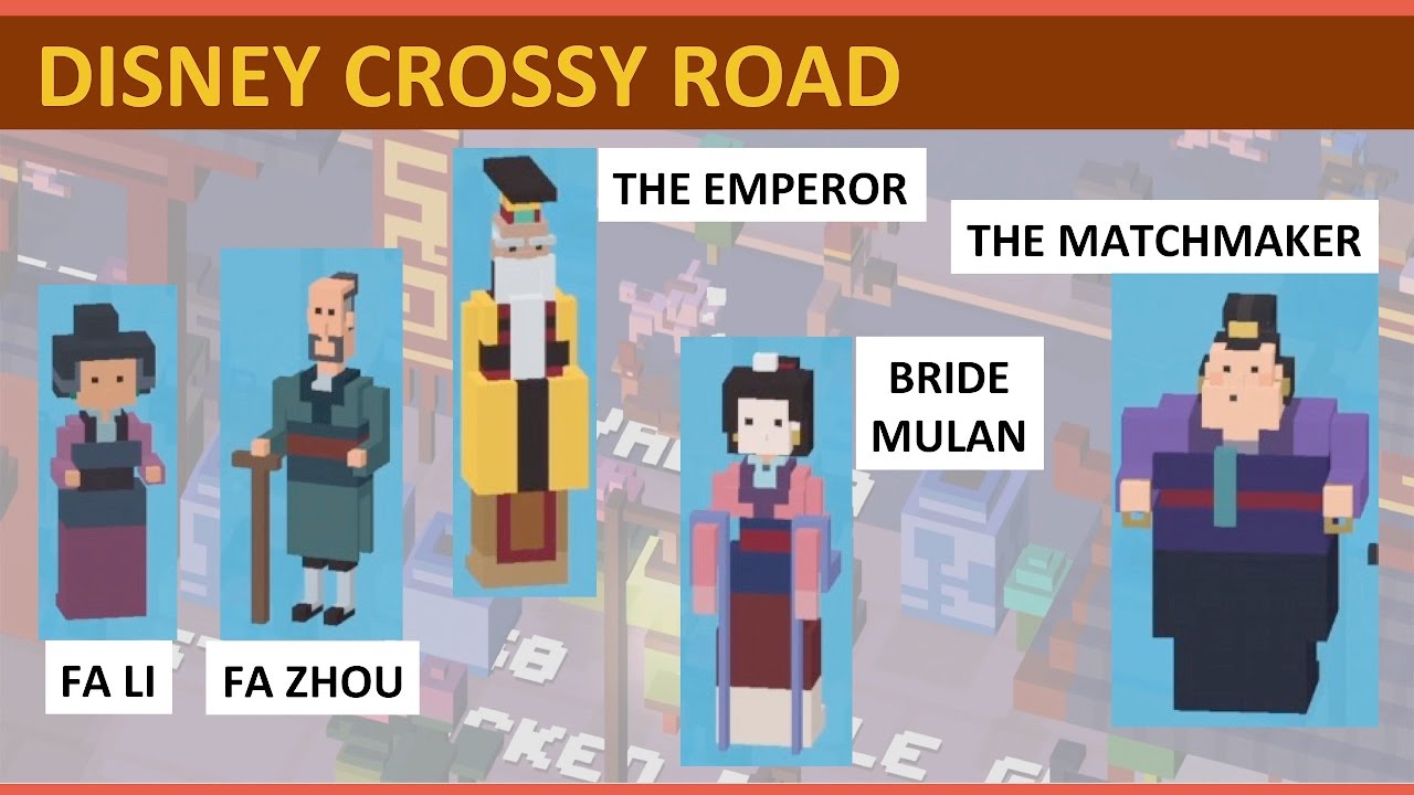 Disney Crossy Road The Emperor, The Matchmaker, Bride Mulan, Fa Li, Fa ...