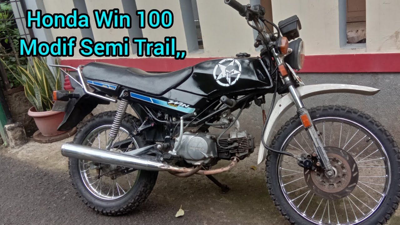 Modif Honda Win 100 semi trail sederhana, hasil sperpart copotan# ...
