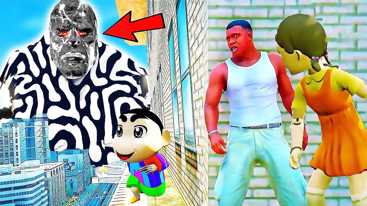 Franklin and Shinchan & Pinchan play HIDE AND KILL with Squid Game Doll ...