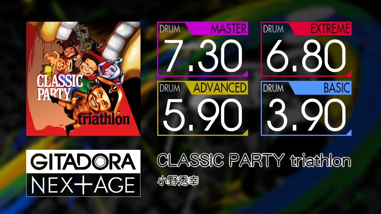 【GITADORA】 CLASSIC PARTY triathlon (MASTER ~ BASIC) Drum - YouTube
