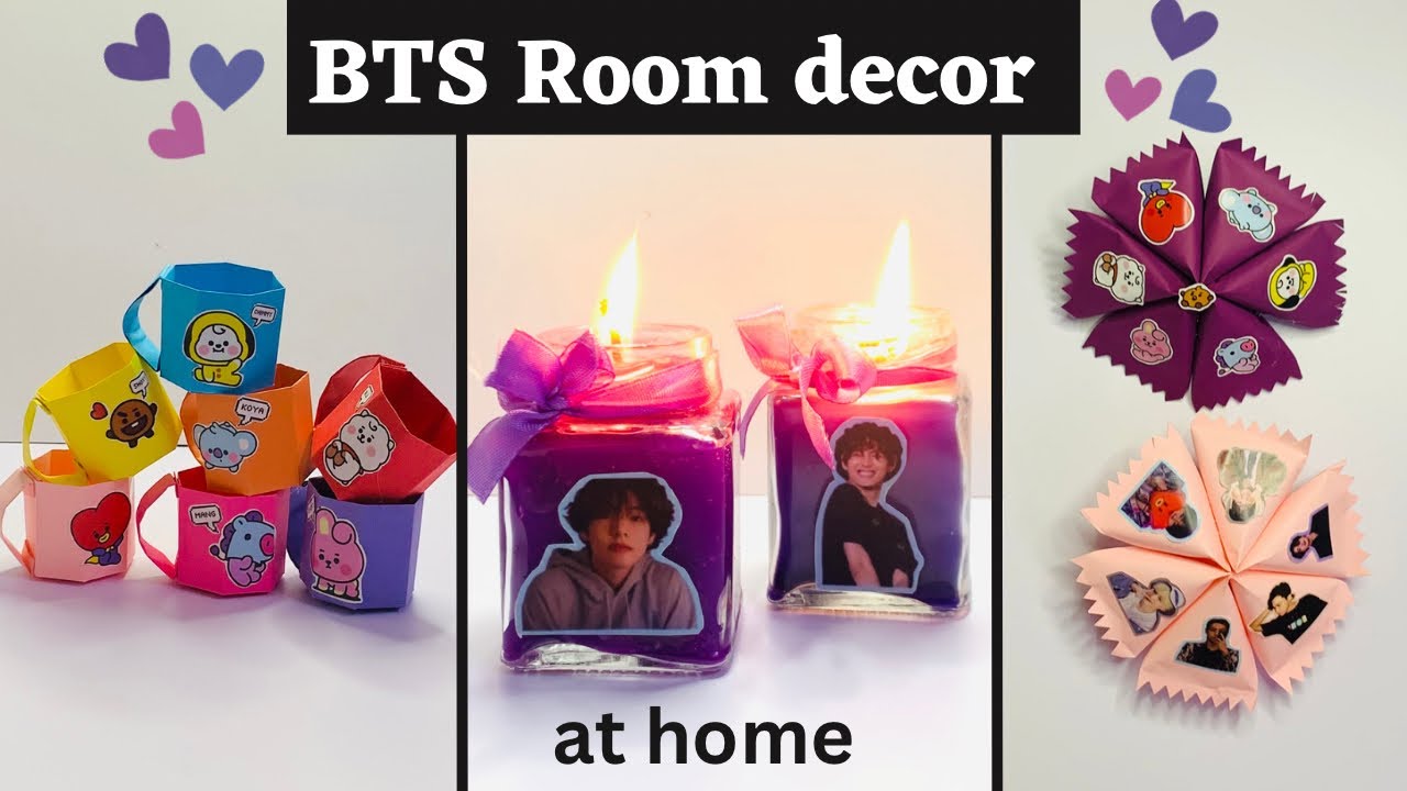 BTS Room Decor 💜 / BTS DIY / bts candle / BTS surprise pouch / bts ...