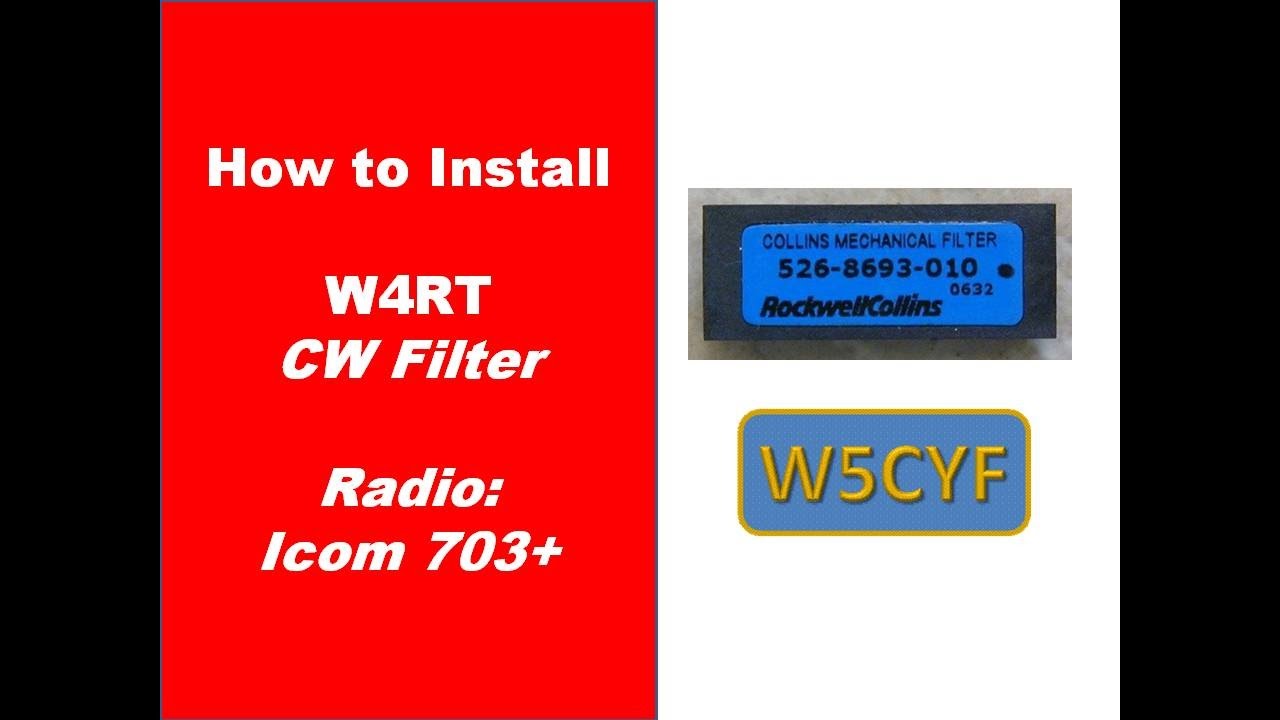 W4RT CW Filter Install - ICOM 703 - YouTube