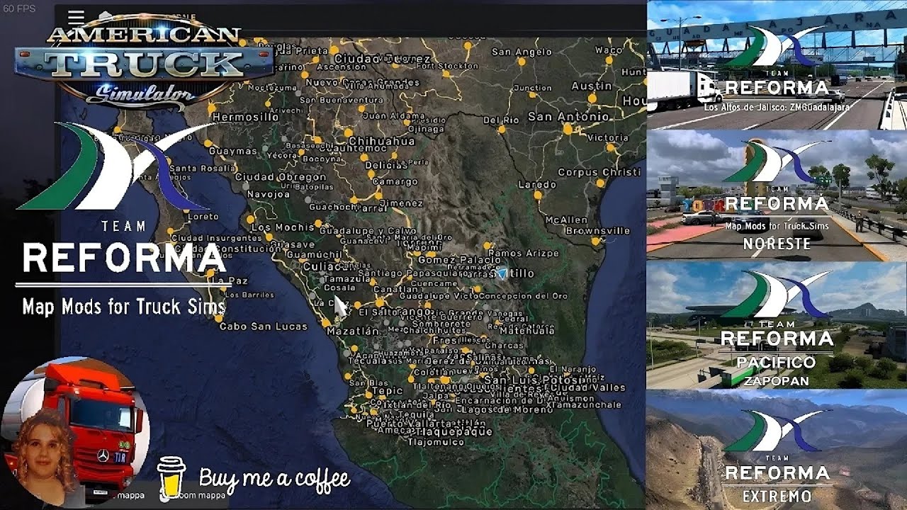 American Truck Simulator (1.54) All Team Reforma map Addons Combo [1.54 ...